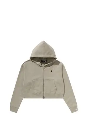 A BATHING APE Pigment Dyed Cropped Zip Hoodie - Grey
