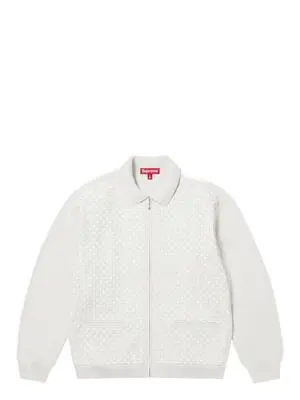 Supreme Woven Leather Zip-up Cardigan - White