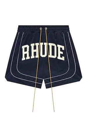 Rhude Baggy Collegiate Logo Short - Blue