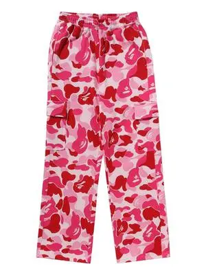 A BATHING APE Abc Camo Logo Straight Sweatpants - Pink