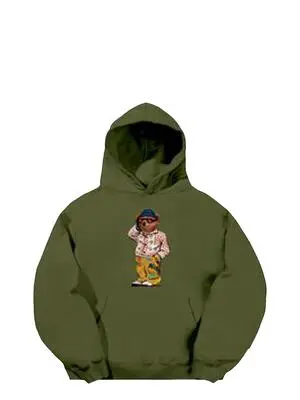 MARKET Fitted Bear Hoodie - Green