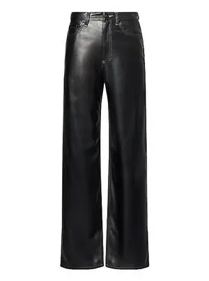 Rag & Bone Shea Straight-leg Coated Faux-leather Trousers - Black