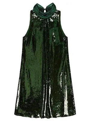 RO&ZO Freya Halterneck Sequin-embellished Mini Dress - Green