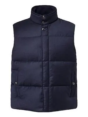 Paul Smith High-neck Wool And Cashmere-down Gilet - Navy