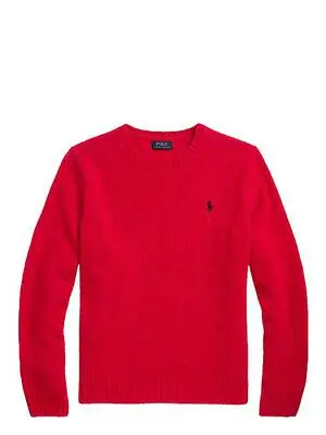 Ralph Lauren Crewneck Logo-embroidered Wool And Alpaca-blend Jumper - Rl 2000 Red