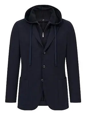 Boggi Milano Madison Stretch Cotton-blend Sweatshirt Jacket - Navy Blue