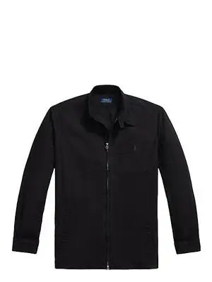 Polo Ralph Lauren Zipped Logo-embroidered Cotton Overshirt - Polo Black