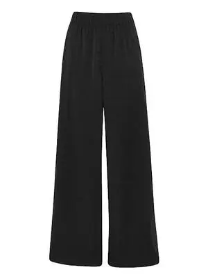 Whistles Straight-leg Pintuck Stretch-satin Trousers - Black