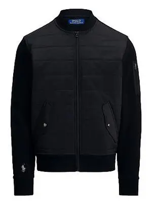 Ralph Lauren Padded Logo-embroidered Mixed-material Jacket - Black