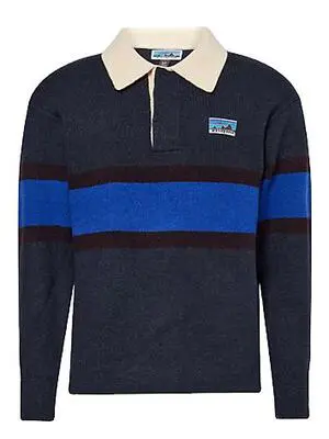 Patagonia Striped Wool-blend Jumper - Sunken Blue