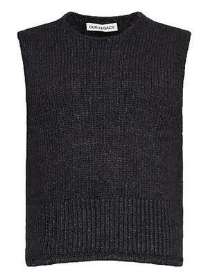 Our Legacy Pleaser Wool And Silk Tank Top - Rich Black Rustic