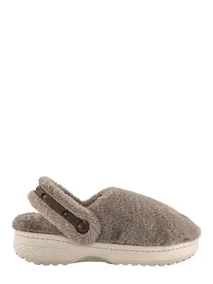 CROCS Classic Faux-fur Clogs - Mushroom
