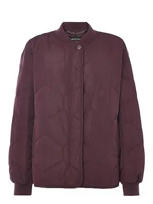 Whistles Ida Quilted Shell Coat - Plum/claret