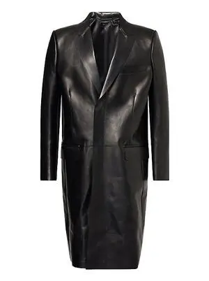 TOM FORD Panelled Long Leather Coat - Black