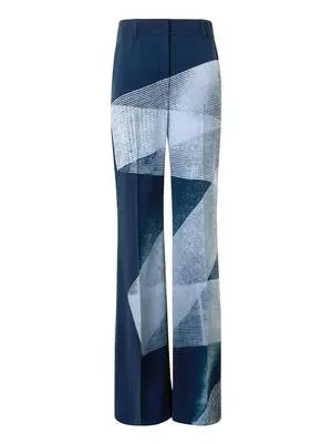 AKRIS Florine Zigzag-Print Wide-Leg Pants