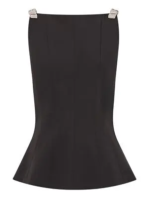 MILLY Ruby Cady Crystal Bow Sleeveless Top - Black