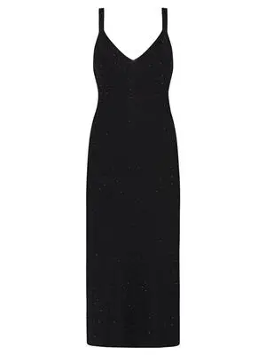 MILLY MILLY Rhinestone Knit Cami Midi Dress
