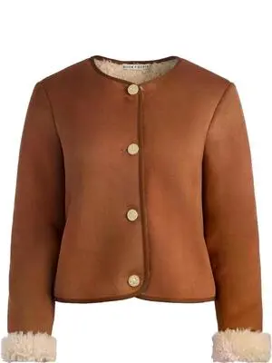 Alice + Olivia Alma Suede Jacket - Brown