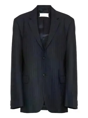 MAISON MARGIELA Pinstripe Single-breasted Blazer - Blue