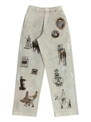 SAMUEL ZELIG Printed Trousers - Neutrals