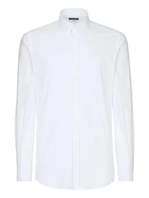 Dolce & Gabbana Stretch Cotton Gold-fit Shirt - White