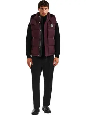 Rudsak Quilted Down Puffer Vest With Detachable Hood - Burgundy