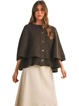 JUPE NYC Fiona Cape Cardigan - Red