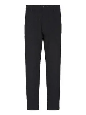 Emporio Armani Pleated Technical Seersucker Trousers - Black