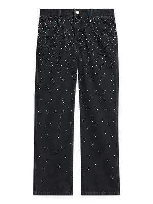 MARANT ETOILE Brinsa Studded Straight Leg Jeans Black