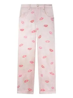 MARANT ETOILE Brinsa Studded Straight Leg Jeans Pink
