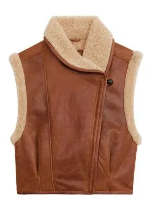 Isabel Marant Alime Shearling Vest - Cognac
