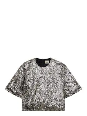 Isabel Marant Helga Sequin Top - Silver
