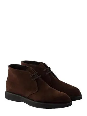 Prada Suede Chukka Boots - Brown