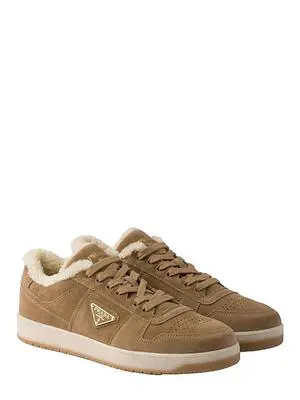 Prada Downtown Suede Sneakers - Mink