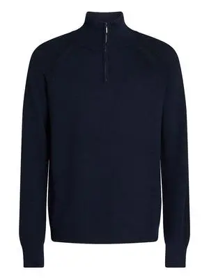WE NORWEGIANS Geilo Merino Wool Half-Zip Sweater Navy