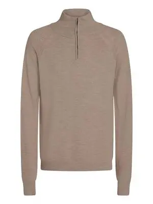 WE NORWEGIANS Geilo Merino Wool Half-Zip Sweater Neutral