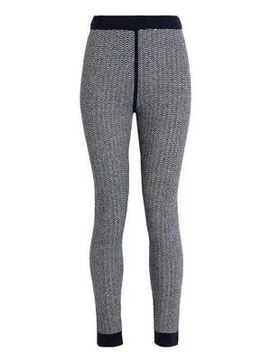Perfect Moment Jacquard-knit Wool And Cashmere-blend Leggings - Navy