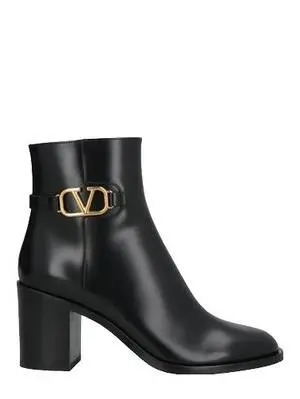Valentino Garavani Leather Ankle Boots - Black