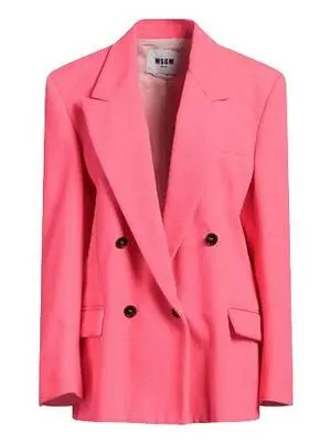 MSGM Bouclé Double-breasted Blazer - Pink