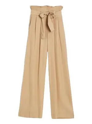 FRACOMINA Wide-leg Tencel-blend Pants - Beige