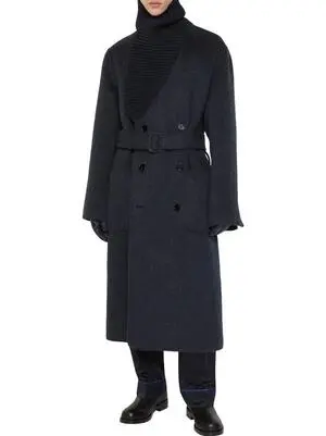 Burberry Wool Mohair Blend Coat - Night Melange