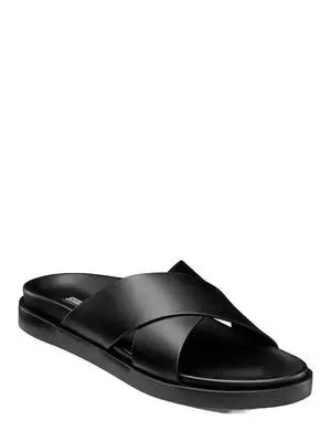 STACY ADAMS Crossover Slide Sandal - Black