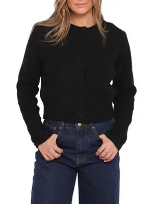 PETAL & PUP Kanie Crewneck Cardigan - Black