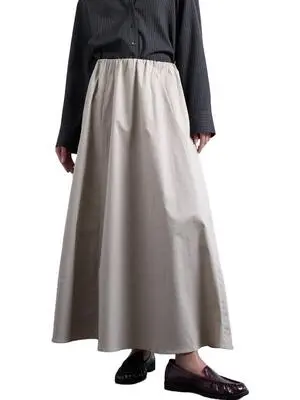 Topshop Twill Midi Circle Skirt - Ivory