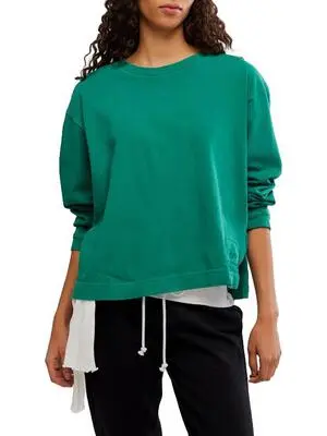 Free People Hustle Layer Knit Top - Green Glow