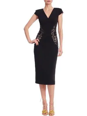 Badgley Mischka Beaded Cocktail Dress - Black