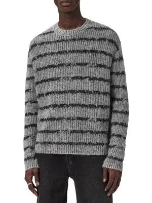 ALLSAINTS Dissolved Stripe Crewneck Sweater