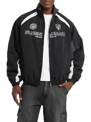 Guess Logo Windbreaker Jacket - Jet Black