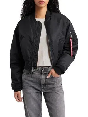 Alpha Industries Ma-1 Cropped Flight Jacket - Black