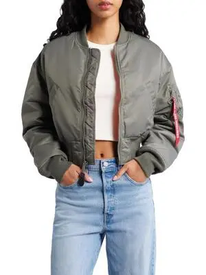 Alpha Industries Ma-1 Cropped Flight Jacket - Field Gray